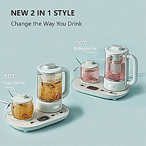 Bear YSH-C06N1 Health Pot, Electric Kettle with Cup Warmer, Glass Kettle for Coffe Tea with Infuser, Pre-set, Temperature Control, 300ml & 600ml