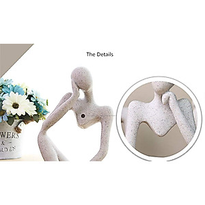 NEWQZ Thinker Figurine Resin Sculpture Statue Collectible Craft Art Handcrafted for Desktop Decor(Smooth)
