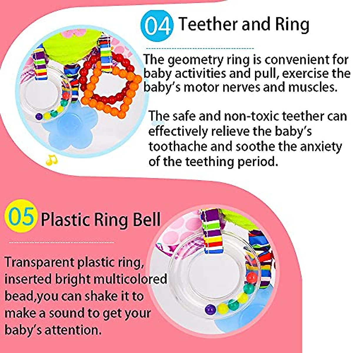 D-KINGCHY Baby Toys Car Seat Stroller Toy Plush Hanging Toy Animal Stuffed Hanging Rattle Toys Newborn Crib Bed Around Toy with Teether Rattle Sound for 0-3 Years Old (Butterfly)