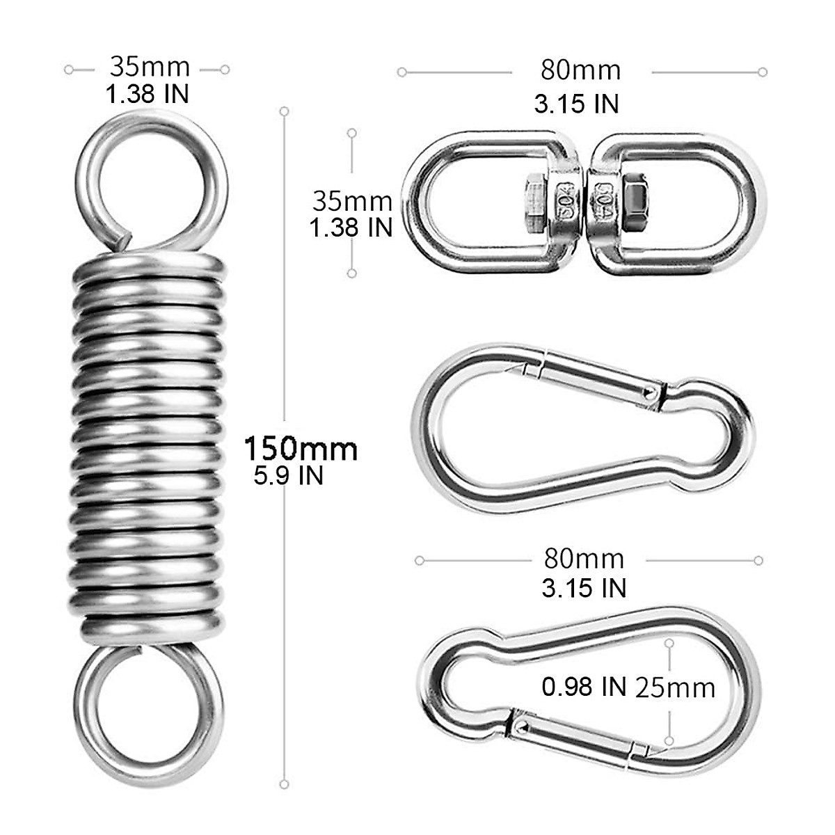 MEICOCO Heavy Bag Hanger, Heavy Bag Spring for Heavy Bag, Punching Bag Hanger Set with Carabiners and Spring for Punching Bags, Hammock up to 450lbs