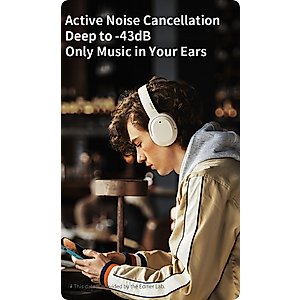 Edifier W820NB Plus Over-Ear Active Noise Cancelling Headphones, Clear Calls with Deep Noise Reduction,Bluetooth Headphones with LDAC for Hi Res Wireless Audio Comfortable Fit, Bluetooth 5.2 Black