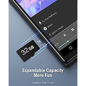 AGPTEK 40GB MP3 Player with Bluetooth and WiFi, 4" Full Touch Screen MP4 Player with Spotify, Android Online Music Player with Speaker, FM Radio, Expandable Up to 32GB