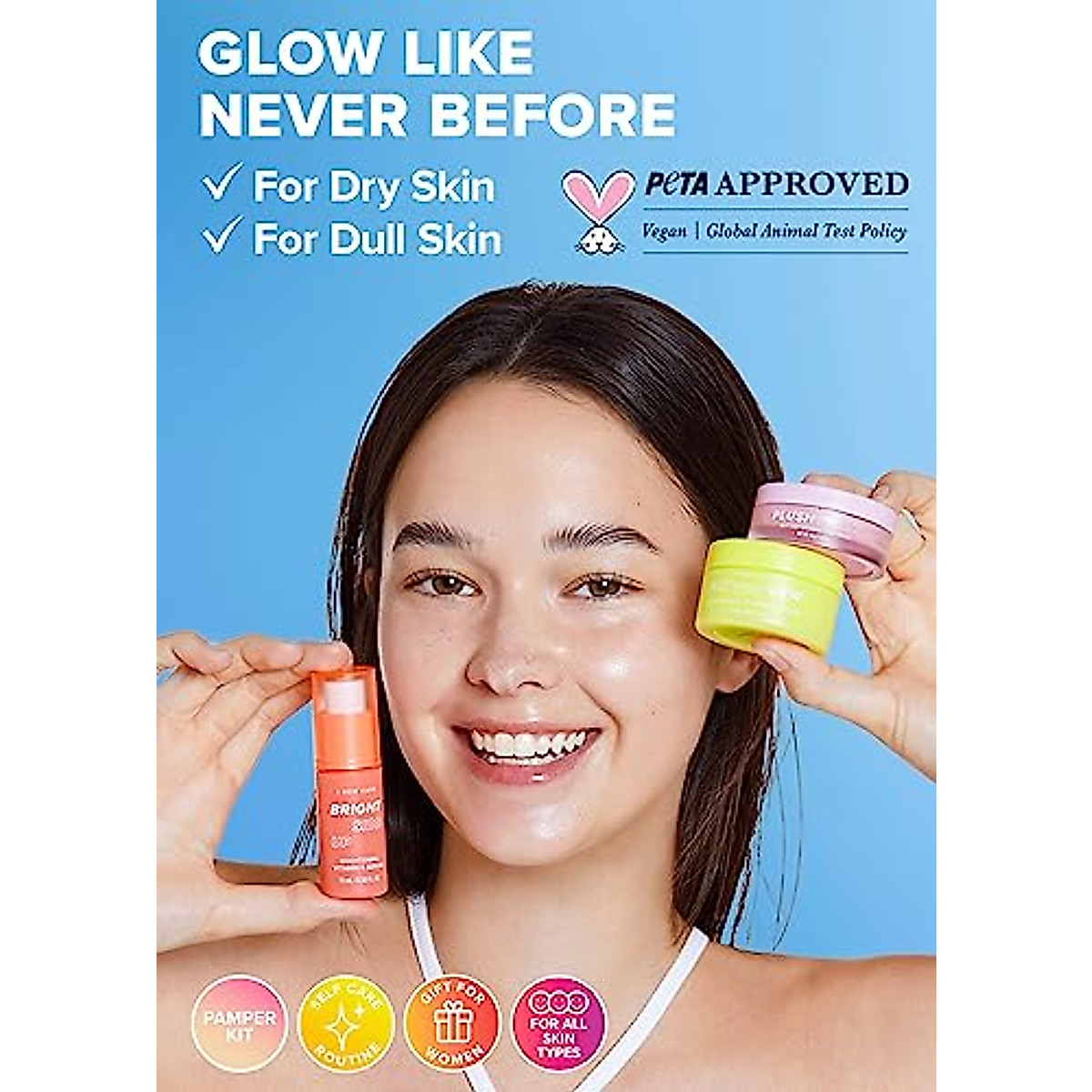 I Dew Care Skincare Set - Vitamin To Glow Pack | With Niacinamide, Grapefruit Extract, Vitamin C, Vitamin E, Vitamin B5, Serum, Cream, Lip Mask, Illuminating Vitamin C Trio, Gift, Spa day, Gift set, Travel Size, Korean Skincare, TSA Friendly Sizes