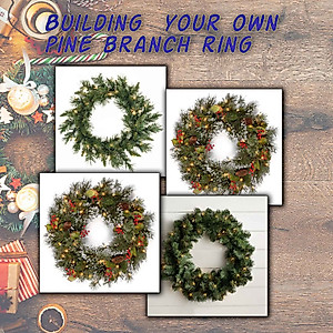 SUJIUJIU 60PCS 3.9"X3.1"Artificial Pine Needles Branches-Small Green Twigs Stems Picks-Fake Greenery Picks for Christmas Garland Wreath Embellishing and Home Holiday Garden Decoration