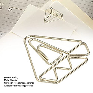 Pssopp 100pcs Gold Creative Shape Paper Clips,Cute Bookmark Marking Clips Diamond Envelope Shape Mini Paper Clips for Office School Home Students Stationery(#2)