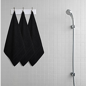 Pristine Linen 100% Cotton Bath Towels Black 22x44 Premium Towels for Bathroom