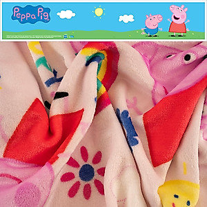 Franco Peppa Pig Kids Bedding Super Soft Cozy Silk Touch Throw, 40 in x 50 in, (Officially Licensed Product)