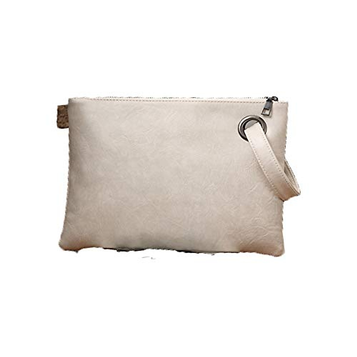 Andongnywell Oversized Envelop Bag Wristlet Clutch Purses for Women Evening and Daily Casual Wristlets Handbag (White)