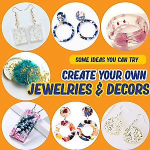 Insnug Epoxy Resin Molds Jewelry Making Kit-Silicone Mold Resin Kit Dried Flowers,Arts and Crafts Supplies Dye for Jewelry Storage Office Home Decor Decorations Keychain Accessories