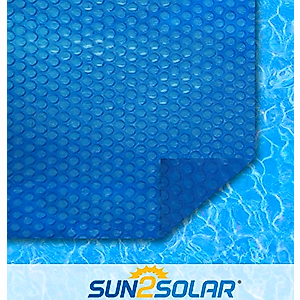Sun2Solar Blue 8-Foot Round Solar Cover | 1600 Series Style | Heat Retaining Blanket for In-Ground and Above-Ground Round Swimming Pools | Use Sun to Heat Pool Water | Bubble-Side Facing Down in Pool