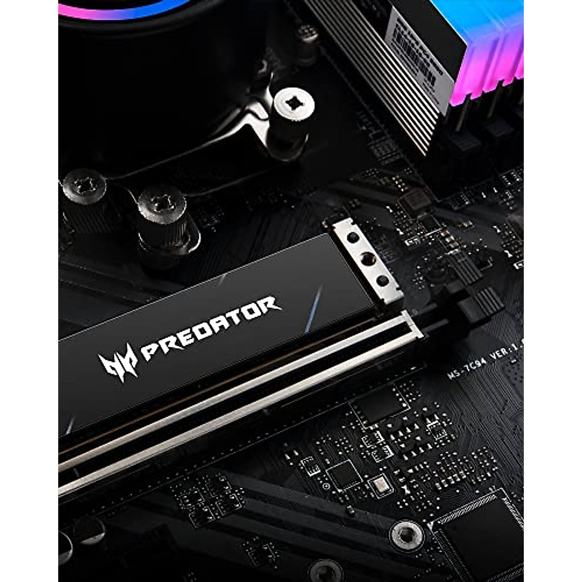 acer Predator GM7000 2TB NVMe Gaming SSD - M.2 2280 PCIe Gen4 (16 Gb/s) x 4, 3D TLC NAND PC Internal Solid State Hard Drive with DDR4 DRAM Cache Up to 7400 MB/s - BL.9BWWR.106