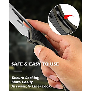 Dispatch Pocket Knife for Men Women, 3.54 Inch 8Cr13MoV Stainless Steel Blade with G10 Handle, Folding Knives with Clip for Outdoor Hunting Hiking Camping Survival EDC Tools