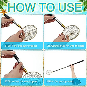 Jenaai 4 Pcs Beach Scoop Multifunction Sand Sifter Long Handle Adjustable Shell Scooper for Beachcombing Rock Scooper for Rock Hunting Shelling Tool, 16.54 Inch to 58.27 Inch