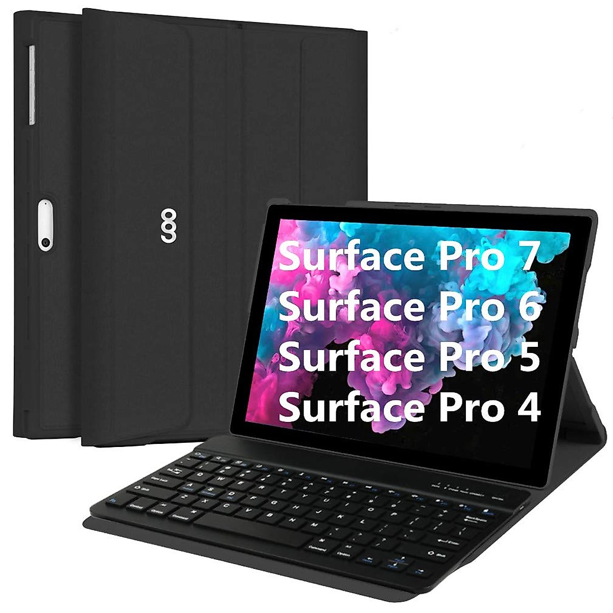 Microsoft Surface Pro 7 Case with Keyboard，Keyboard Case for Microsoft Surface Pro 7 (2019/Surface Pro 6 (2018) / Surface Pro 5(2017)/ Surface Pro 4 (2015) 12.3 inch Tablet