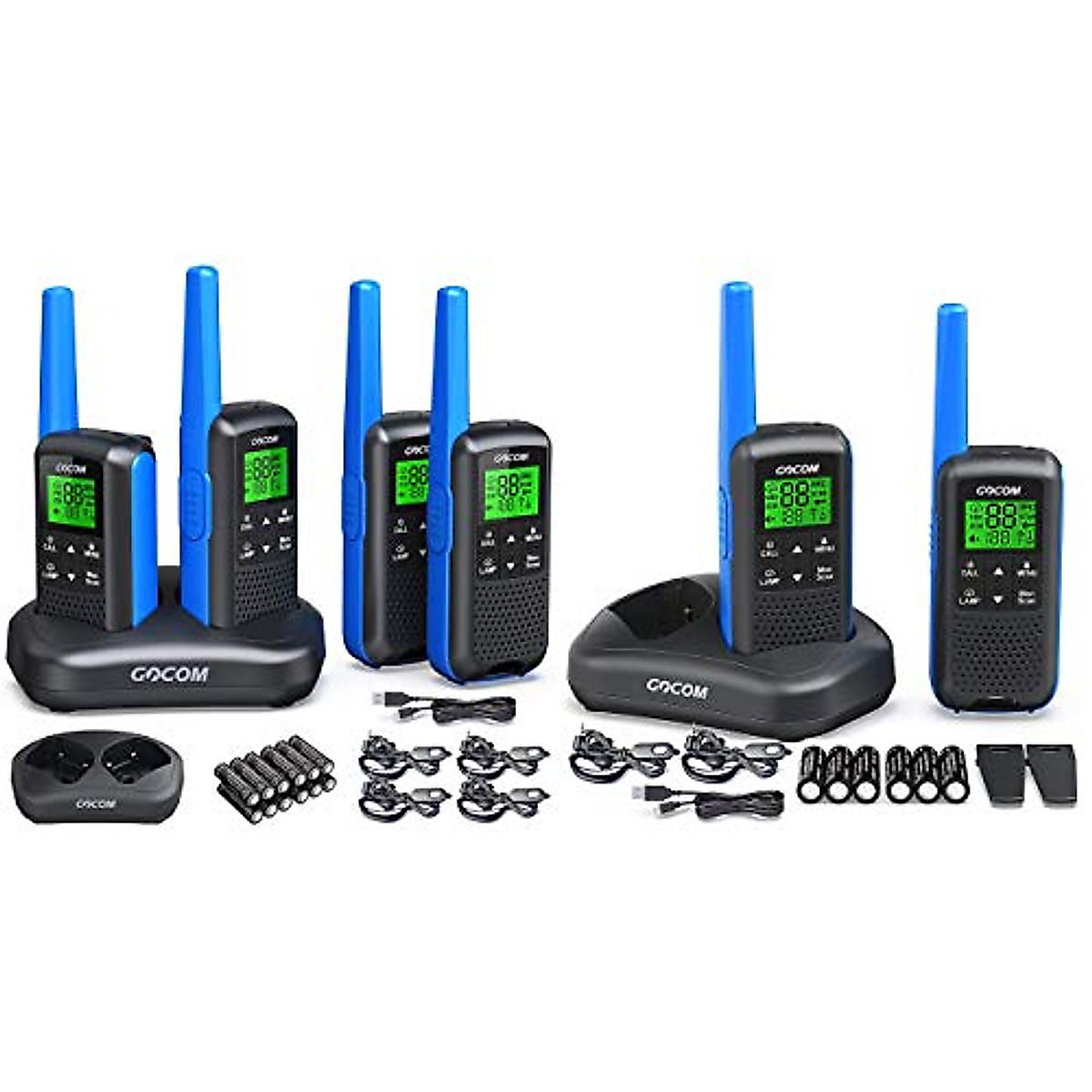 GOCOM G600 Family Radio servie (FRS) Walkie Talkies for Adults, Long Range Two Way Radios Rechargeable, Frequency Range:462.55-462.725MHz,467.5625-467.7125MHz UHF