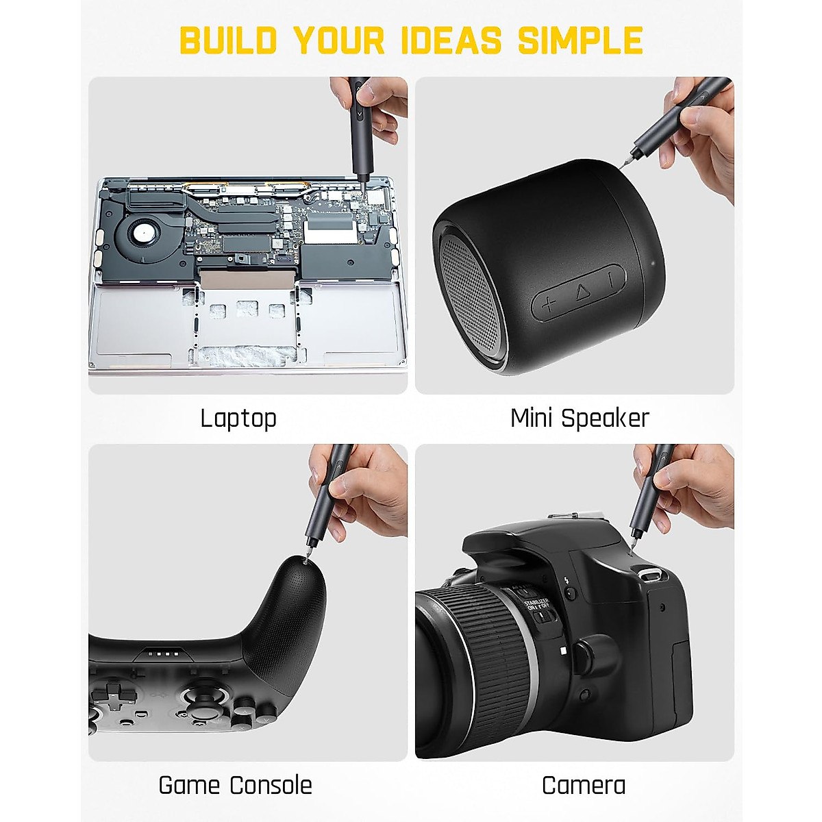 Fanttik NEX E1 3.7V Mini Electric Screwdriver Precision Screwdriver, 12 Bits, 0.2N.m Torque Setting, Max. 3 N.m, Magnetic Storage, 5/32''Hex, Repair Tool Set for Phone Camera Laptop Watch