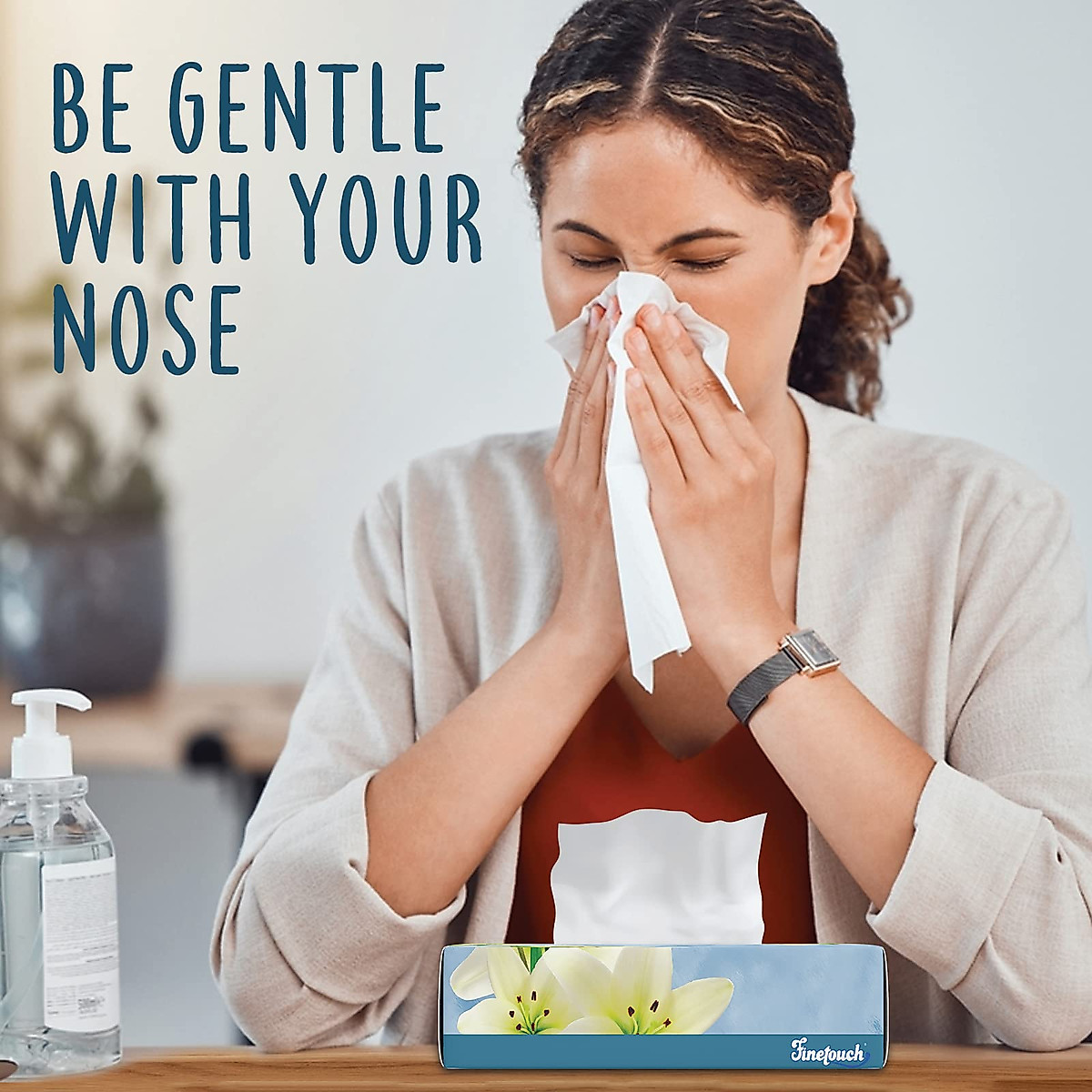 Finetouch Soft Facial Tissues 2 Ply Box Of 130 Pack of 6 (780 Facial Tissues Toatal) Family Pack (6) Design may Vary