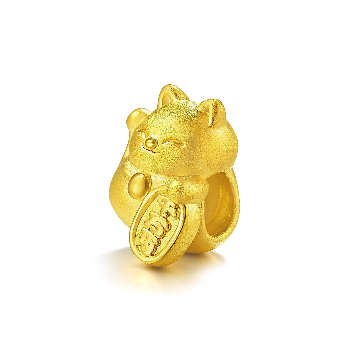 CHOW SANG SANG 999 24K Solid Gold Maneki Neko Lucky Cat Charm Bracelet for Women 89164C (Maneki Neko Lucky Cat, 6.6 Inches, (17 CM))