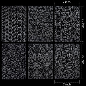 Ocmoiy 6 Pack Fondant Impression Mat, Fondant Mold Set, Embossed Retro Baroque/Paisley/Rose/Diamond/Lace Vine/Floral Vine Pattern Texture Mold for Chocolate Fondant Wedding Cake Decoration