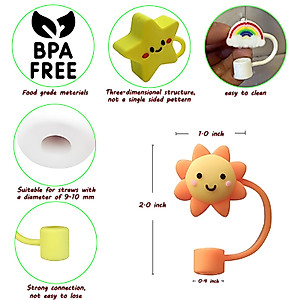 Straw Cover Cap for Stanley Cup, 4pcs 0.4in 10mm Diameter Reusable Dust-Proof Straw Topper Compatible with Simple Modern and Tumbler with Lid and Straw (4pcs sky set)