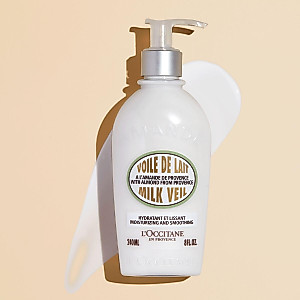 L’OCCITANE Moisturizing, Softening Almond Milk Veil 8.4 oz: Infused with Almond Oil, Visibly Firmer-Looking Skin, Smooth Skin, 24-Hour Hydration*