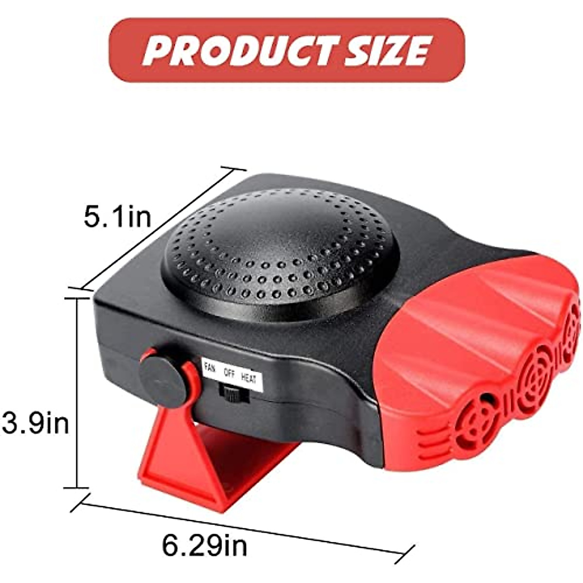 Car Heater 12V Fast Heating Defrost Defogger, That Plug into Cigarette Lighter Portable Automobile Heater Electronic Vehicle Heater Handheld Windscreen Fan 2 in 1 for All Cars