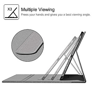 Fintie Case for Samsung Galaxy Tab S6 10.5" 2019 (Model SM-T860/T865/T867), [Supports S Pen Wireless Charging] Multiple Angle Portfolio Business Cover with Pocket Auto Sleep/Wake, Gray