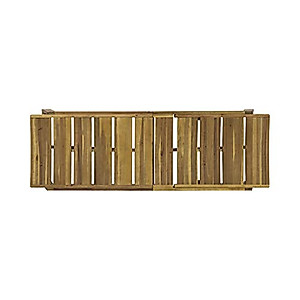 Christopher Knight Home Geraldine Outdoor Acacia Wood 3 Piece Chaise Lounge Set, Teak and Yellow