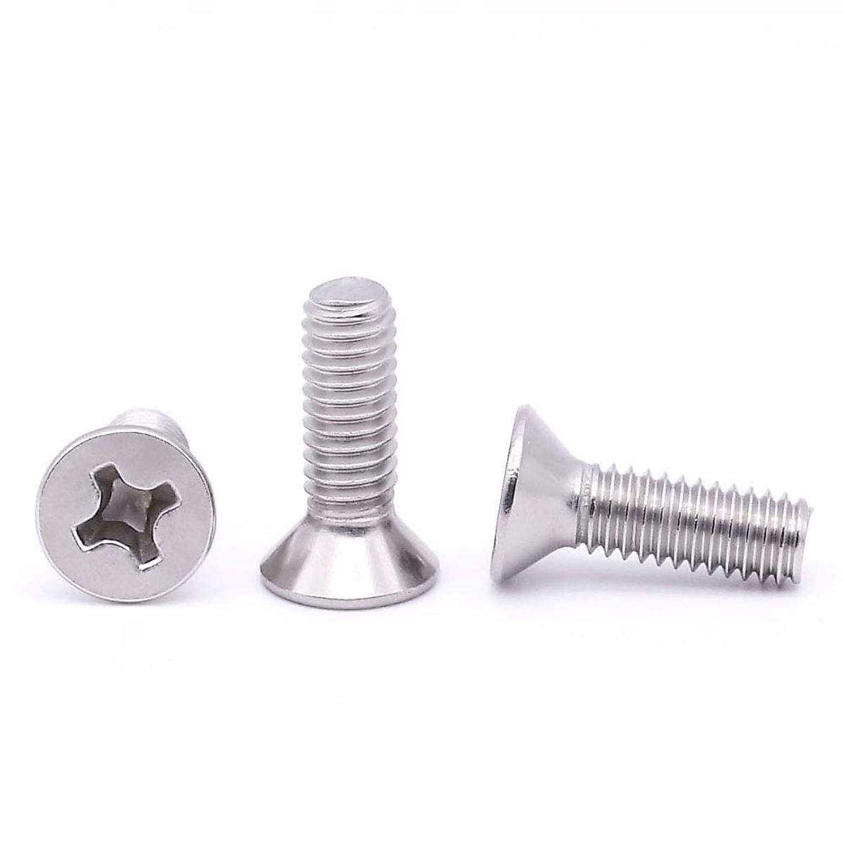 1/4-20 x 1 Flat Countersunk Head Machine Screws, Phillips Drive, 304 Stainless Steel 18-8, Full Thread, Coarse Thread UNC, 25 PCS