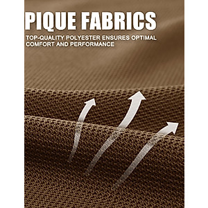 MAGCOMSEN Mens Polo Shirts Short Sleeve Work Shirts Golf Shirts Casual Shirts Quick Dry Shirts Summer Shirts Brown L