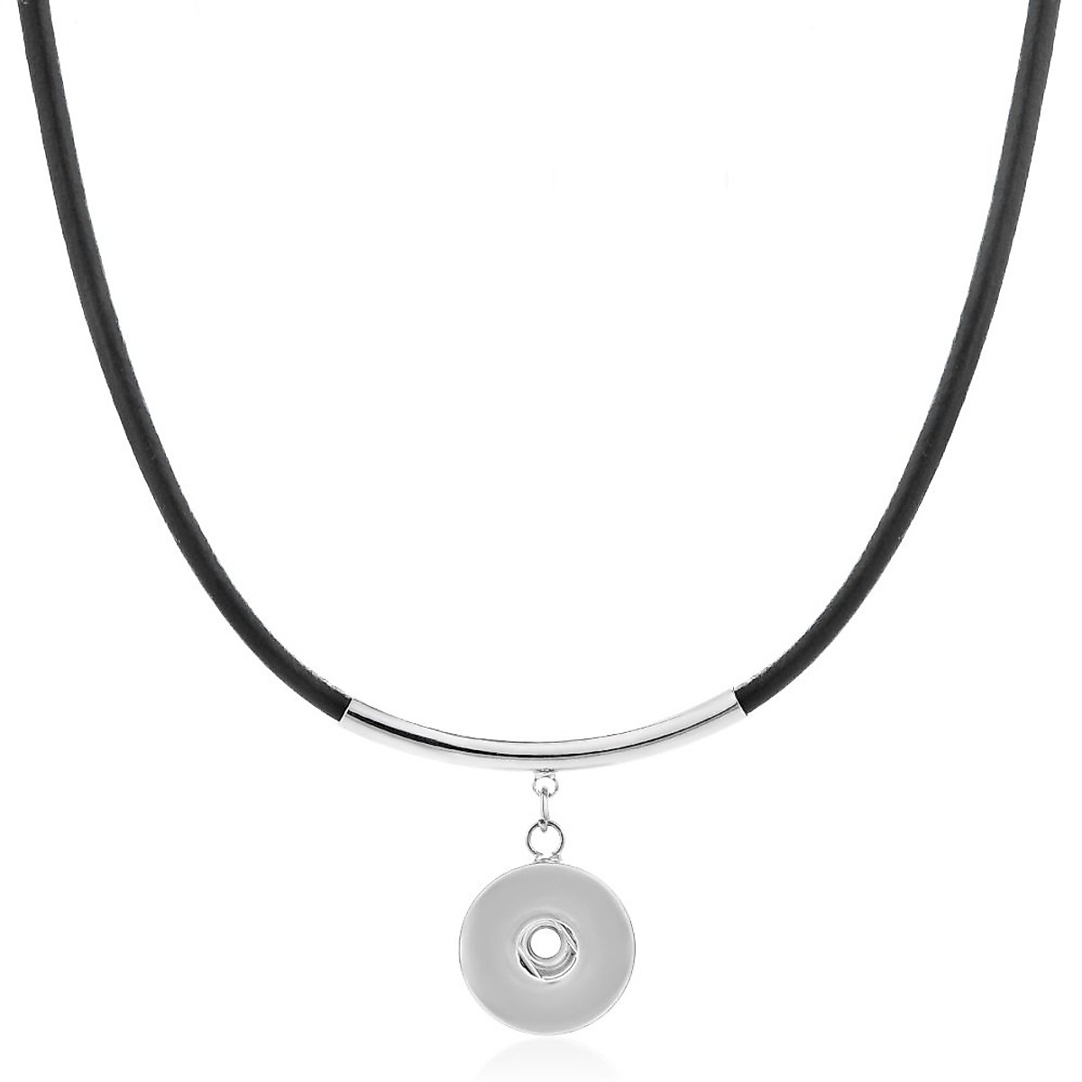My Prime Gifts Snap Jewelry Pendant & Necklace Black Leather Length 18-20" Holds 18-20mm Standard Snaps
