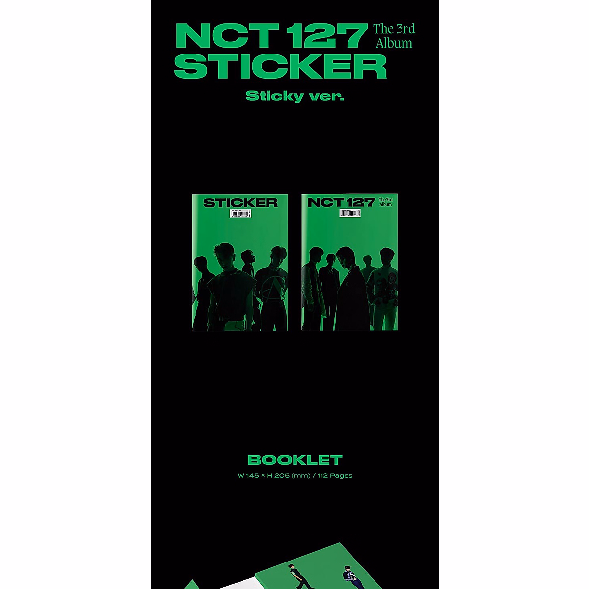 New NCT 127 Sticker 3rd Album Sticky Version CD+1p Poster+1p Folding Poster On Pack+112p Booklet+1p Sticker+1p PostCard+1p PhotoCard+Tracking Sealed