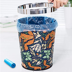 Flower Pattern Trash Can Wastebasket, Round Garbage Container Bin for Bathrooms, Powder Rooms, Kitchens, Home Offices (Peony Flower, Small)