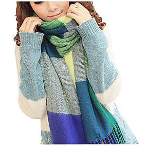 YSense Women's Long Plaid Blanket Scarf Chunky Oversized Winter Fall Warm Scarf Big Tartan Scarves Wrap Shawl Ladies Gifts