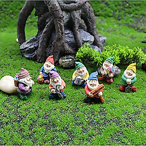 HONEYSHOW Fairy Garden Accessories Outdoor,Garden Gnomes Decorations-Mini Gnomes Garden Set/Seven Dwarfs Statue for Fairy Garden/Flower Pot/Home Decoration.