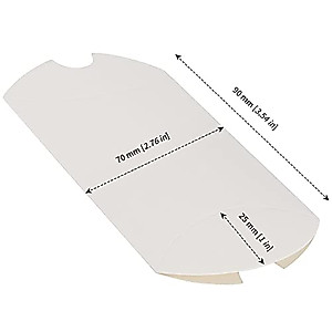 MANCHAP 200 PCS 3.5 x 2.5 Inch White Kraft Paper Pillow Boxes, Small White Pillow Candy Box with 2m Jute Twines, Pillow Gift Boxes Thank You Treat Boxes for Party Favors, Proposal, Wedding