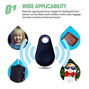 Riloer Smart GPS Tracker Anti-Lost Alarm Device, Wireless Bluetooth Tracker for Pet Child Bag Wallet Phone Key Finder