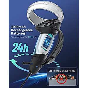 ZYBER Rechargeable Controller Grips for Meta Quest 2 Accessories, Silicone Controller Cover with Reachargable Batteries and Charging Cable Black