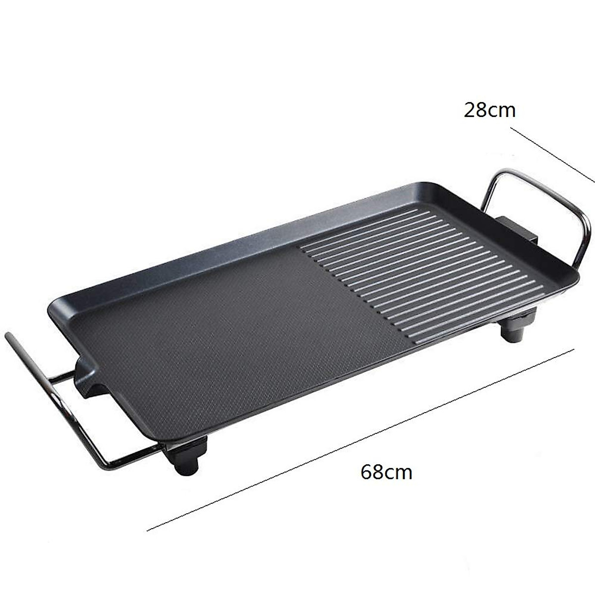 Electric Griddle Grill, Family Indoor BBQ, waterproof Smokeless Coated Non-Stick Griddle Pan, 5-Level Control with Adjustab le Temperature, for Camping Indoor Outdoor Parties (68CM*28CM)