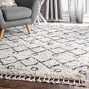 nuLOOM Roseanne Transitional Shag Area Rug, 4' x 6', Ivory