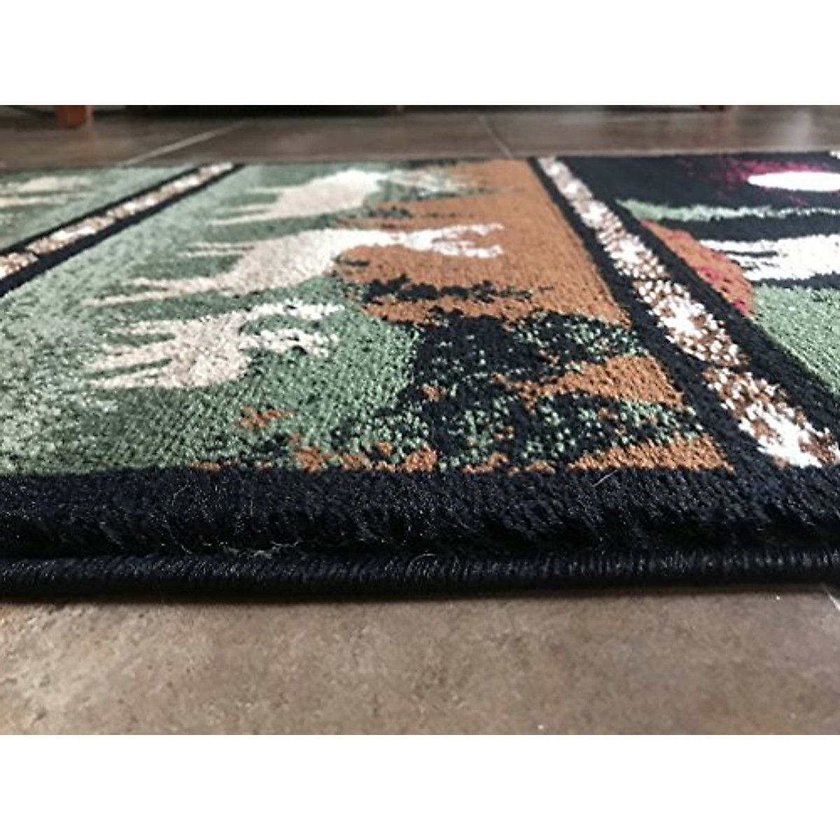 Carpet King Cabin Style Area Rug Country Lodge Elk Deer Wildlife Design 382 (7 Feet 7 Inch X 10 Feet 6 Inch)