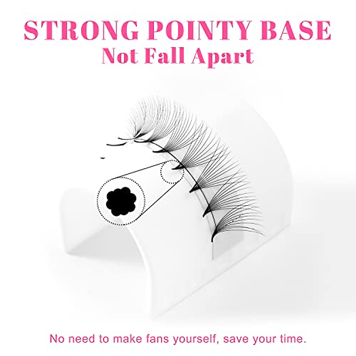 TDANCE-Premade-Fans-Eyelash-Extensions, 10D Superior Lash Extensions Premade Fans Russian Volume Fans Pre Made Lash Fans Middle Stem 8-15mm Mixed Length(Middle Stem,10D-0.07-D,8-15mm)