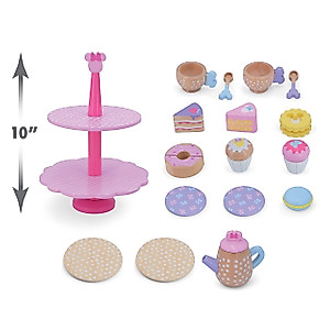 Just Play Disney Wooden Toys Minnie Mouse Tea Set, Pretend Play, Officially Licensed Kids Toys for Ages 3 Up, Amazon Exclusive