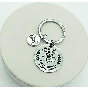 Grandad Grandpa Gifts from Grandson Keychain Christmas Gifts for Grandfather Grandpa Grandson Birthday Gifts for Papa Granddad Key Ring