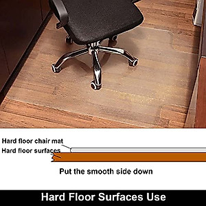 AiBOB Office Chair Mat for Hardwood Floors, 45 X 53 in, Heavy Duty Floor Mats for Computer Desk, Easy Glide for Chairs, Flat Without Curling