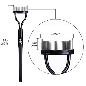 Eyelash Comb Eyebrow Brush MSQ Eyelash Separator Mascara Applicator Eyelash Definer With Comb Cover Arc Designed Cosmetic Brushes Tool Black (1PCS)