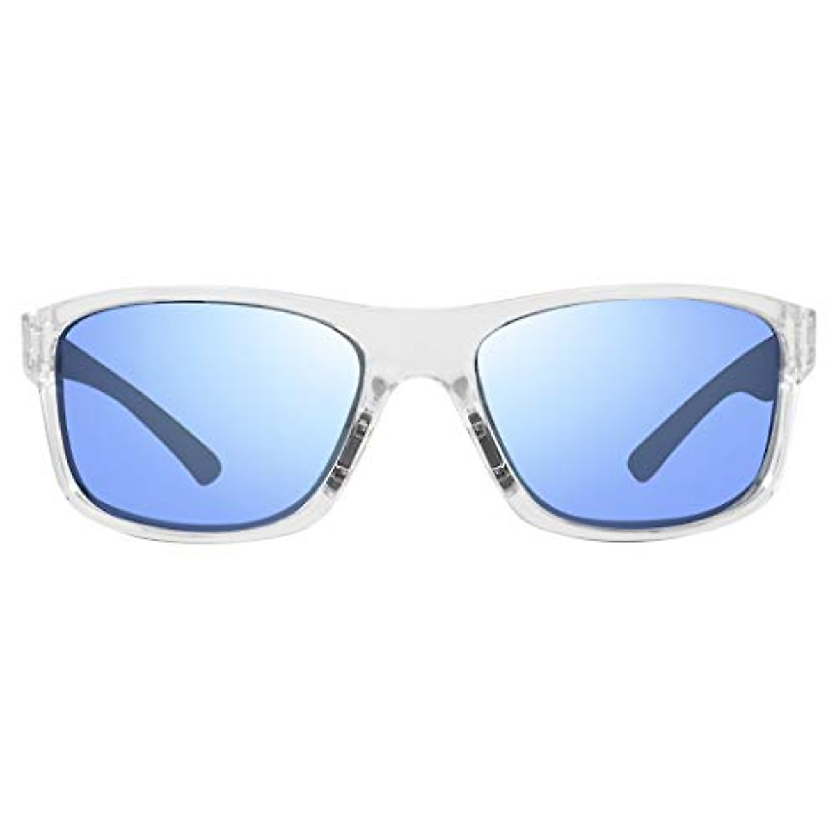 Revo Harness: Polarized Filters UV, Rectangle Sport Wrap Sunglasses, Crystal Frame with Blue Water Lens, 0 (RE 4071)