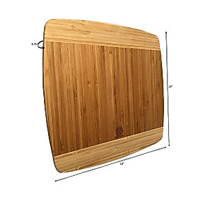 Simply Bamboo CBN112 Napa Bamboo Wood Cutting Board for Kitchen | Chopping Board | Carving Vegetables, Fruits, Meat - 12'' x 12" x 0.75"