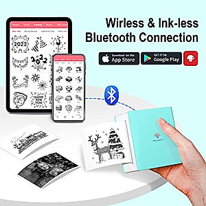 Phomemo Mini Pocket Printer M02 Inkless Note Sticker Printer for Phone, Portable Wireless Bluetooth Mini Thermal Printer for Gift, Study Buddy Printer for Kids DIY, Anatomy, Photo, Graphics, Journal