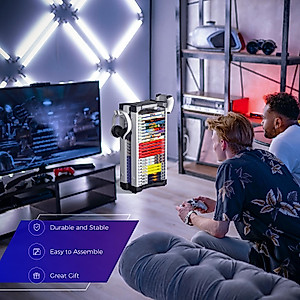 Allnice Game Storage Tower Multifunction Video Game Shelf for 24 game Disk, 2 Headsets Controllers Holder Compatible with PS3/PS4/PS5/ Nintendo Switch/Xbox One, Xbox Series X/S and Blu-Ray Discs